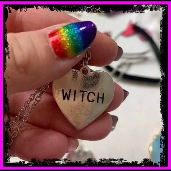 Artisan Jewelry | Witch Heart Engraved Wiccan Necklace Gothic | Poshmark